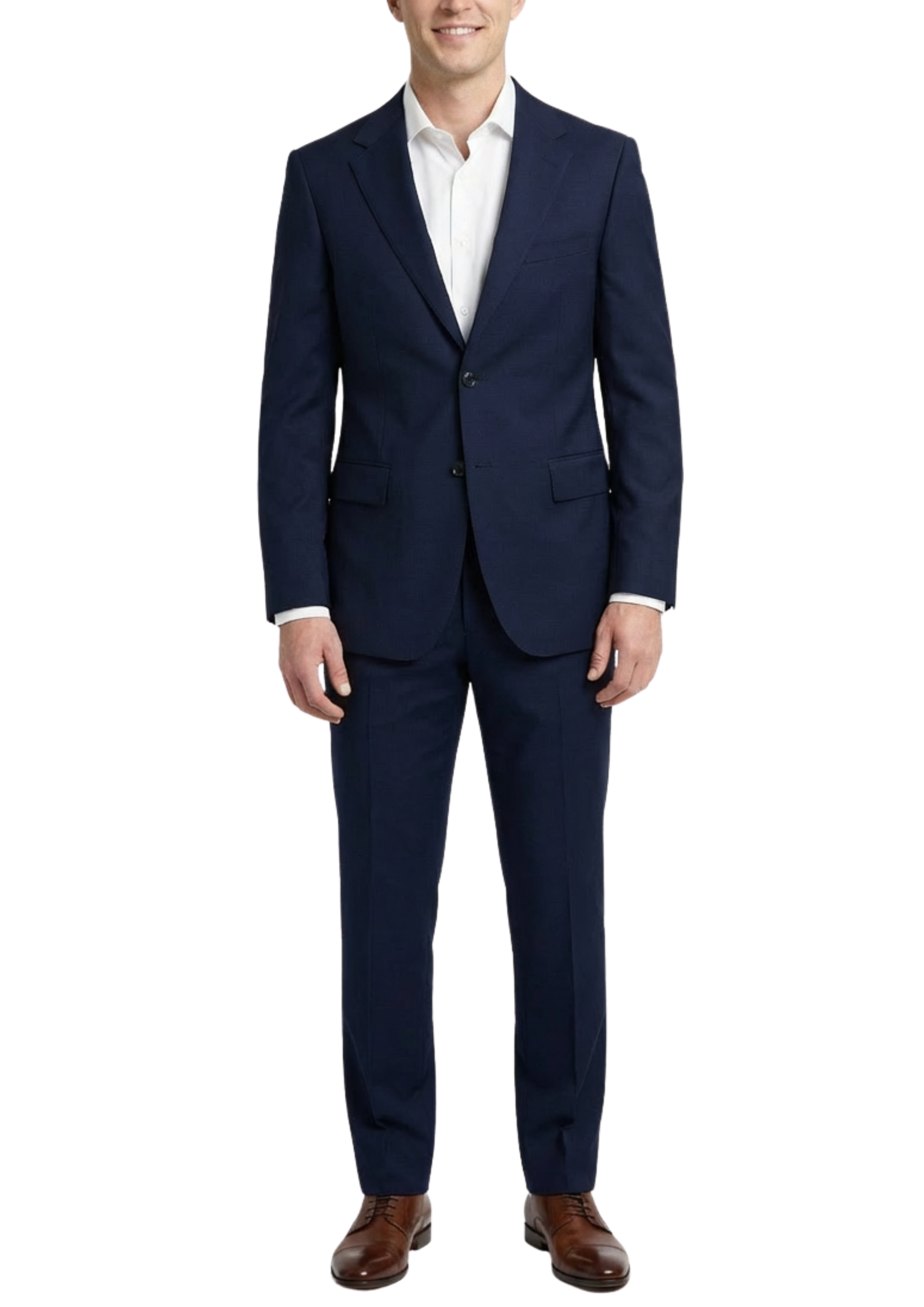 Centrion Mens Solid Navy Blue Fine Textured Weave Notch Lapels Classic ...