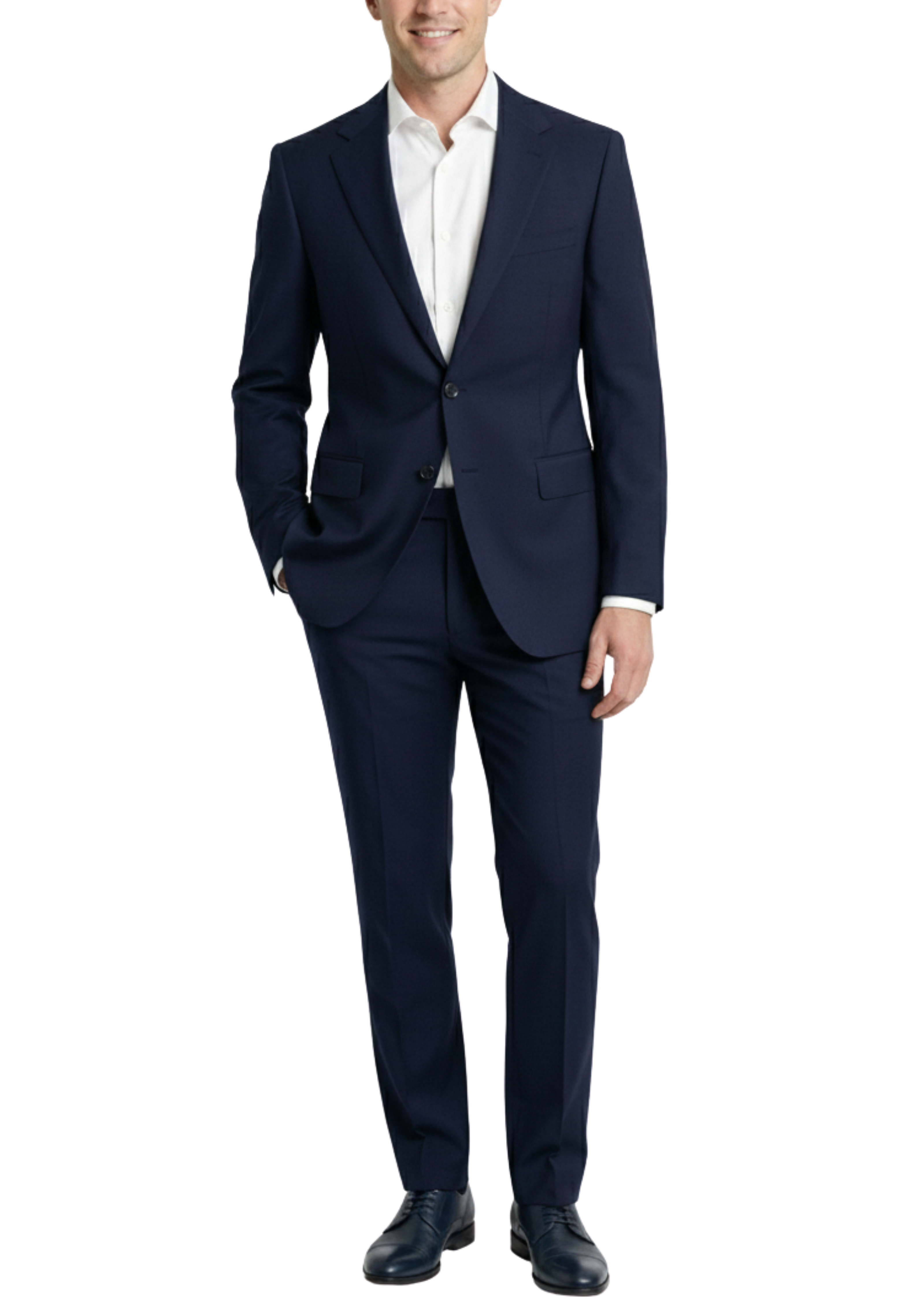 Centrion Mens Solid Navy Blue Fine Textured Weave Notch Lapels Slim Fi ...