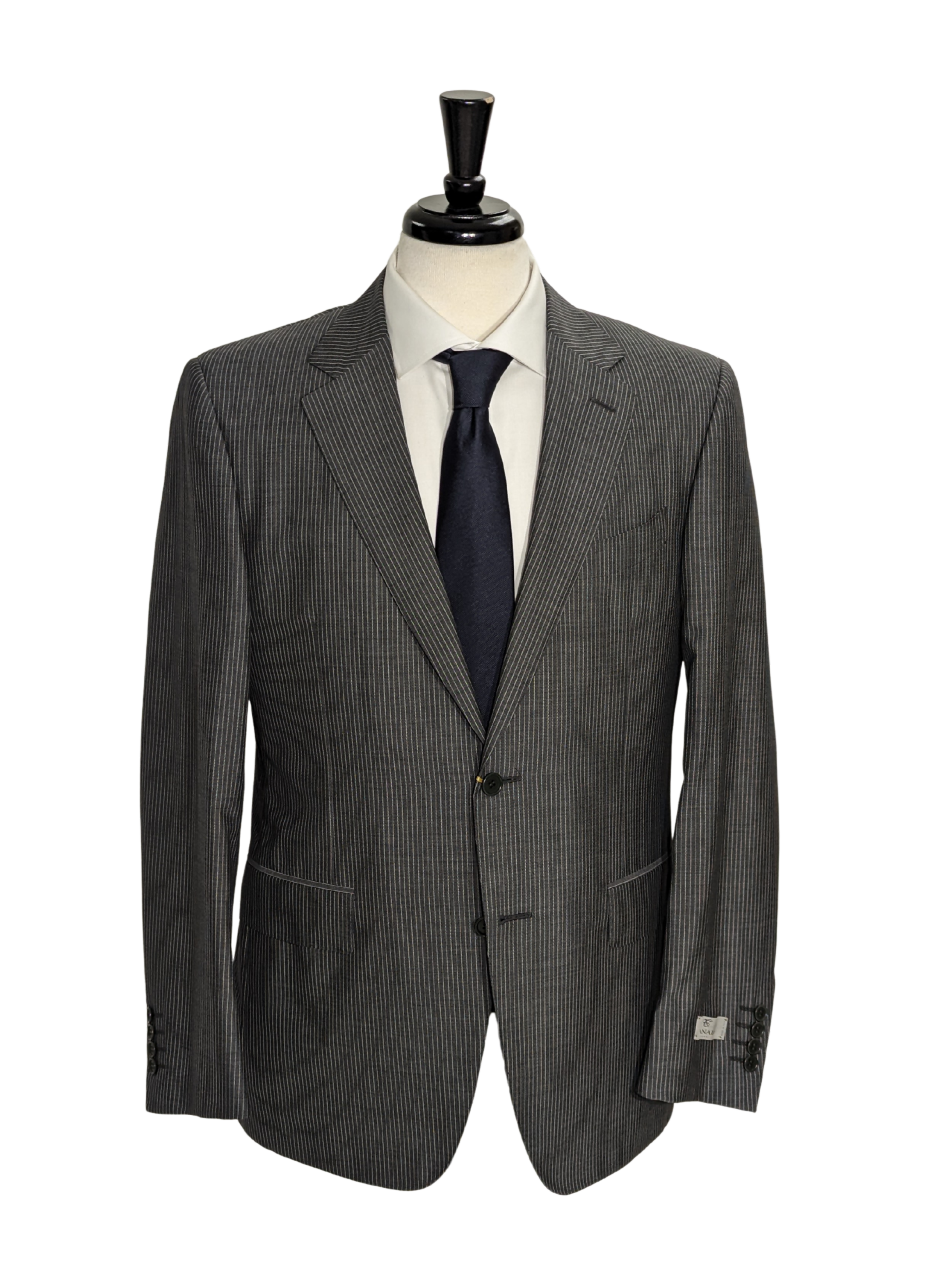Canali Dark Gray Pinstriped 100% Wool Suit 40R – The Suit Depot