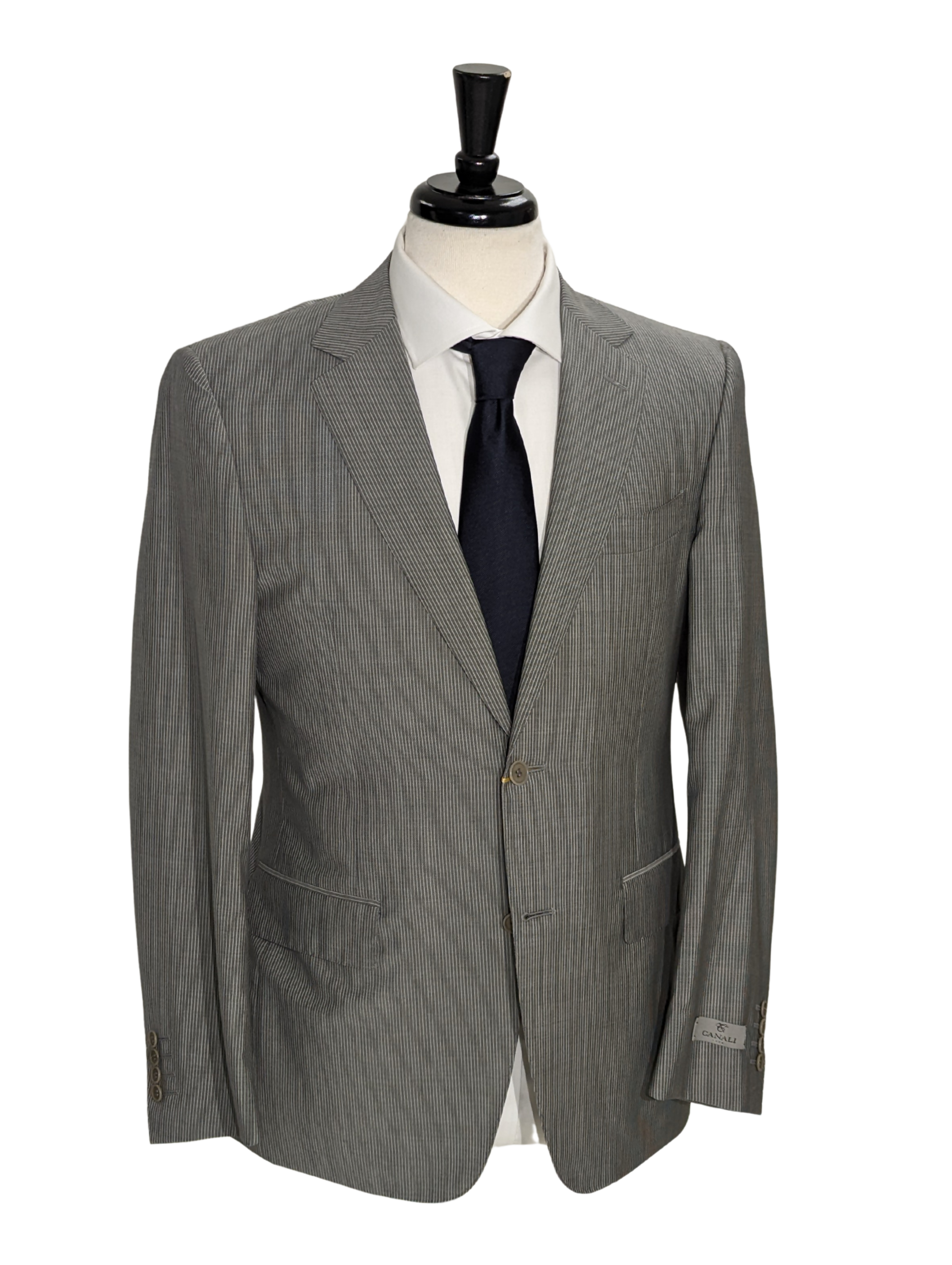 Canali Light Gray Pinstripe Wool Blend Suit 38R – The Suit Depot