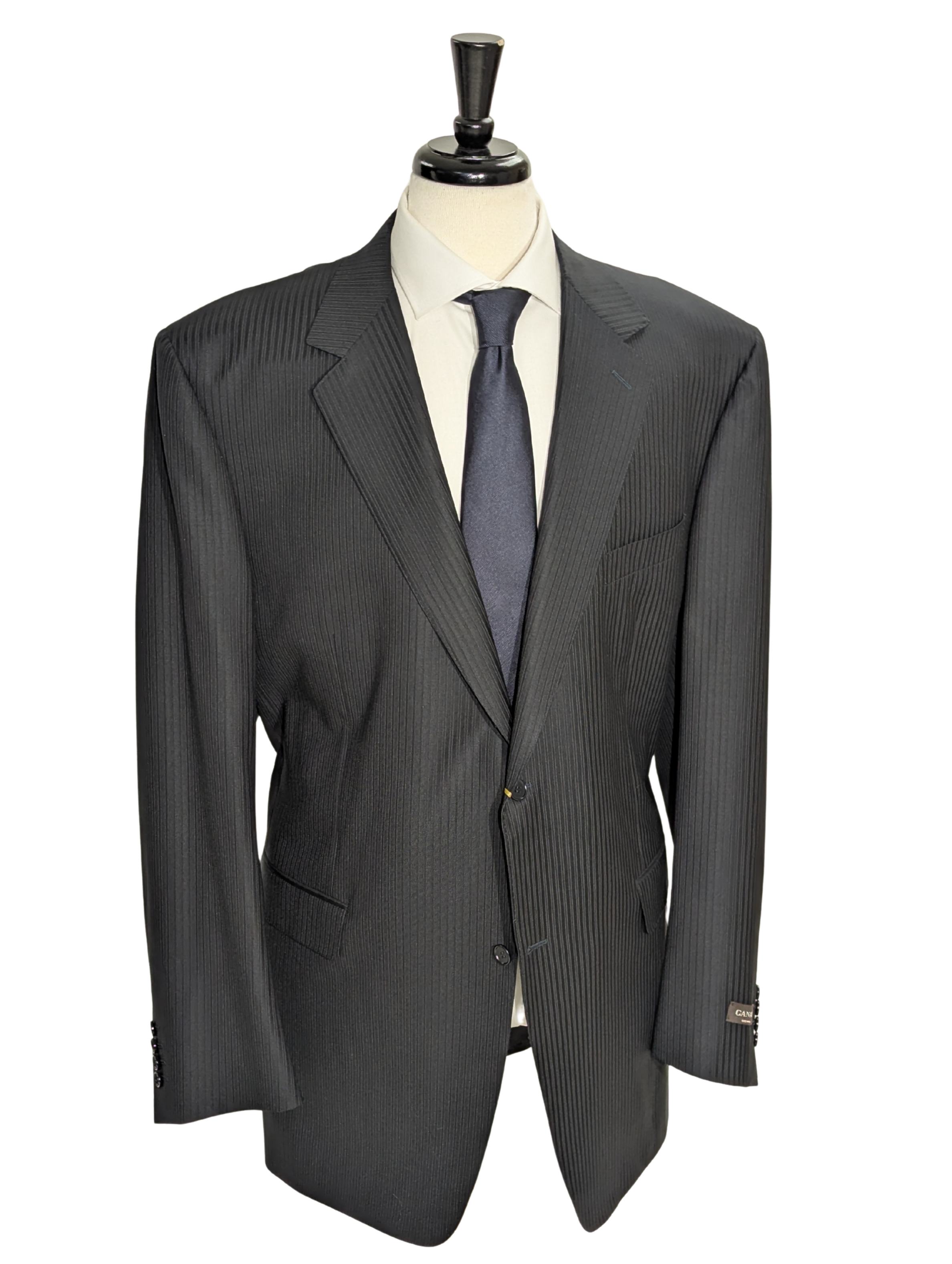 Canali Navy Pinstriped Wool-Silk Suit 50L – The Suit Depot