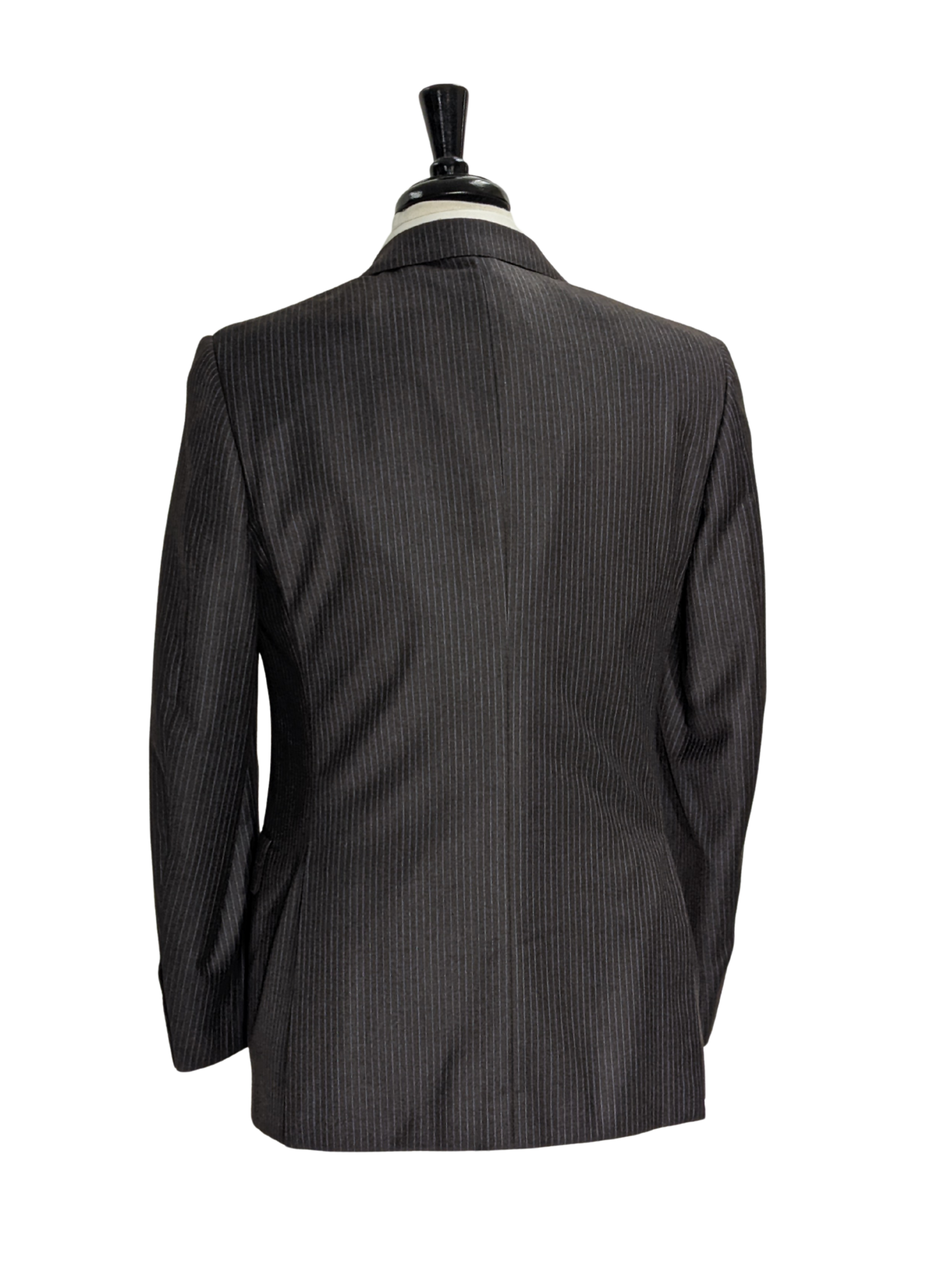 Canali Charcoal Pinstripe 100% Wool Suit 38R – The Suit Depot