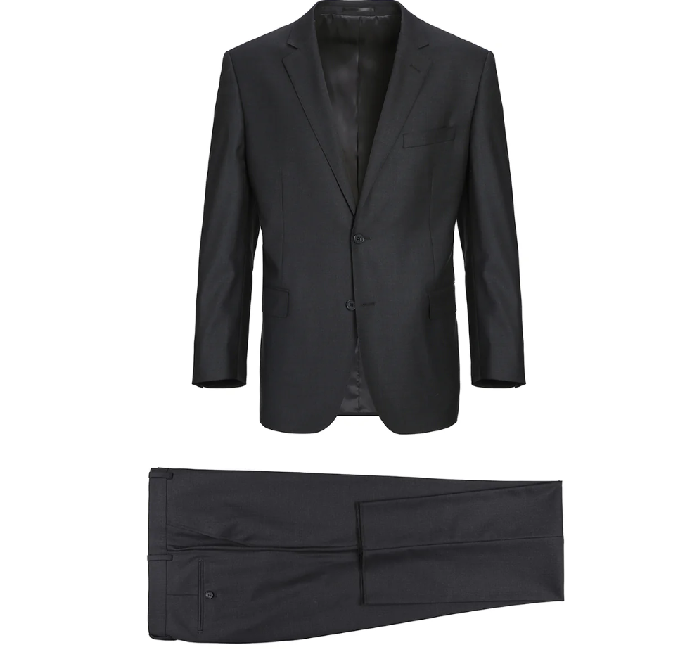 Raphael Men’s Charcoal Gray Slim Fit Notch Lapel Two-Button Suit – The ...