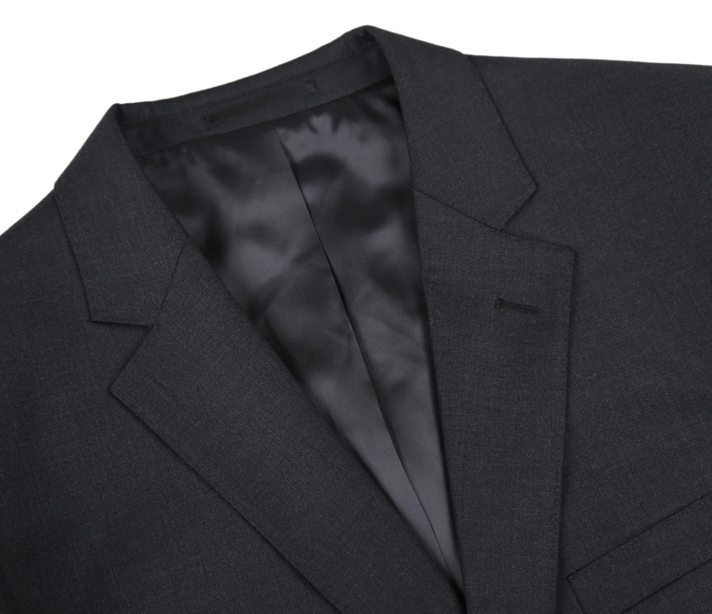 Raphael Men’s Charcoal Gray Slim Fit Notch Lapel Two-Button Suit – The ...