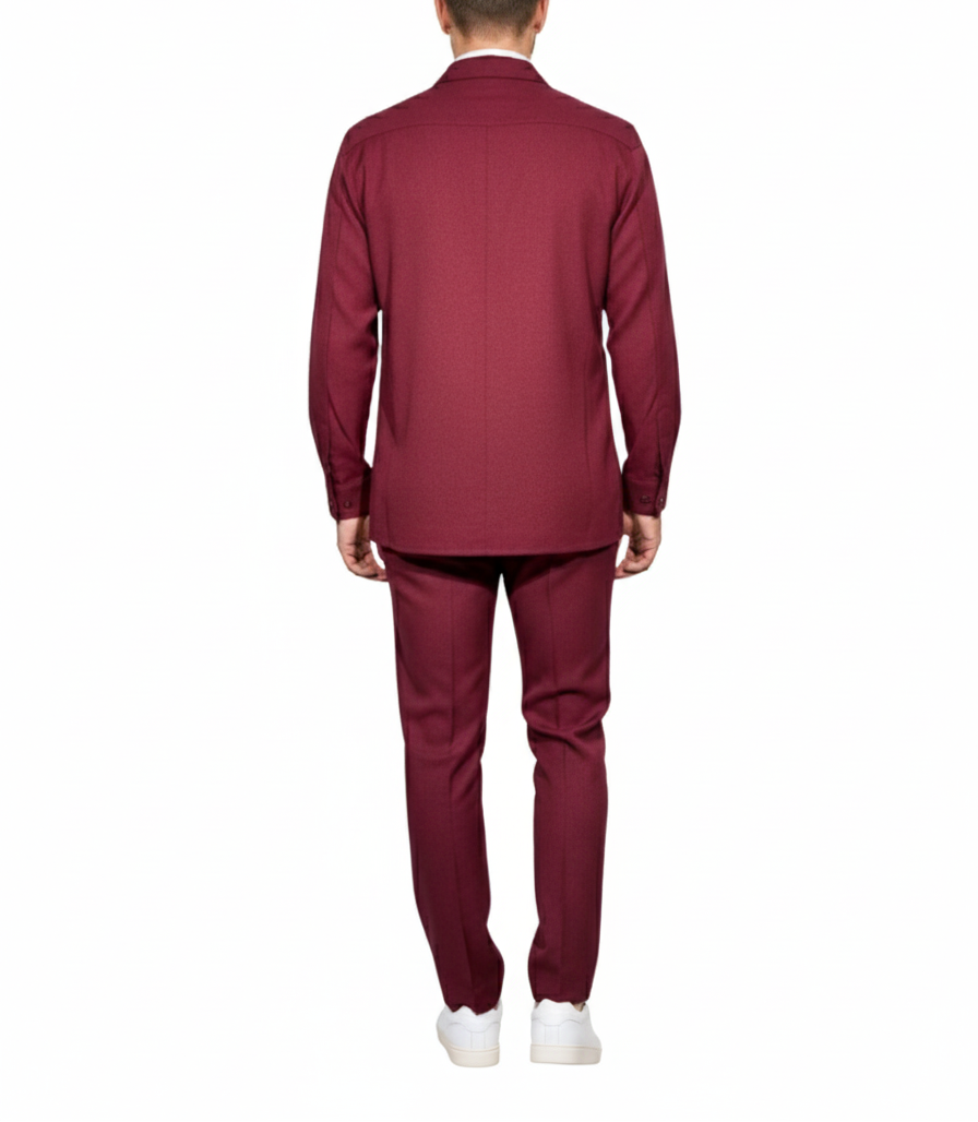 Apollo King Royal Diamond Burgundy Textured Classic Fit 2 Piece Walkin ...