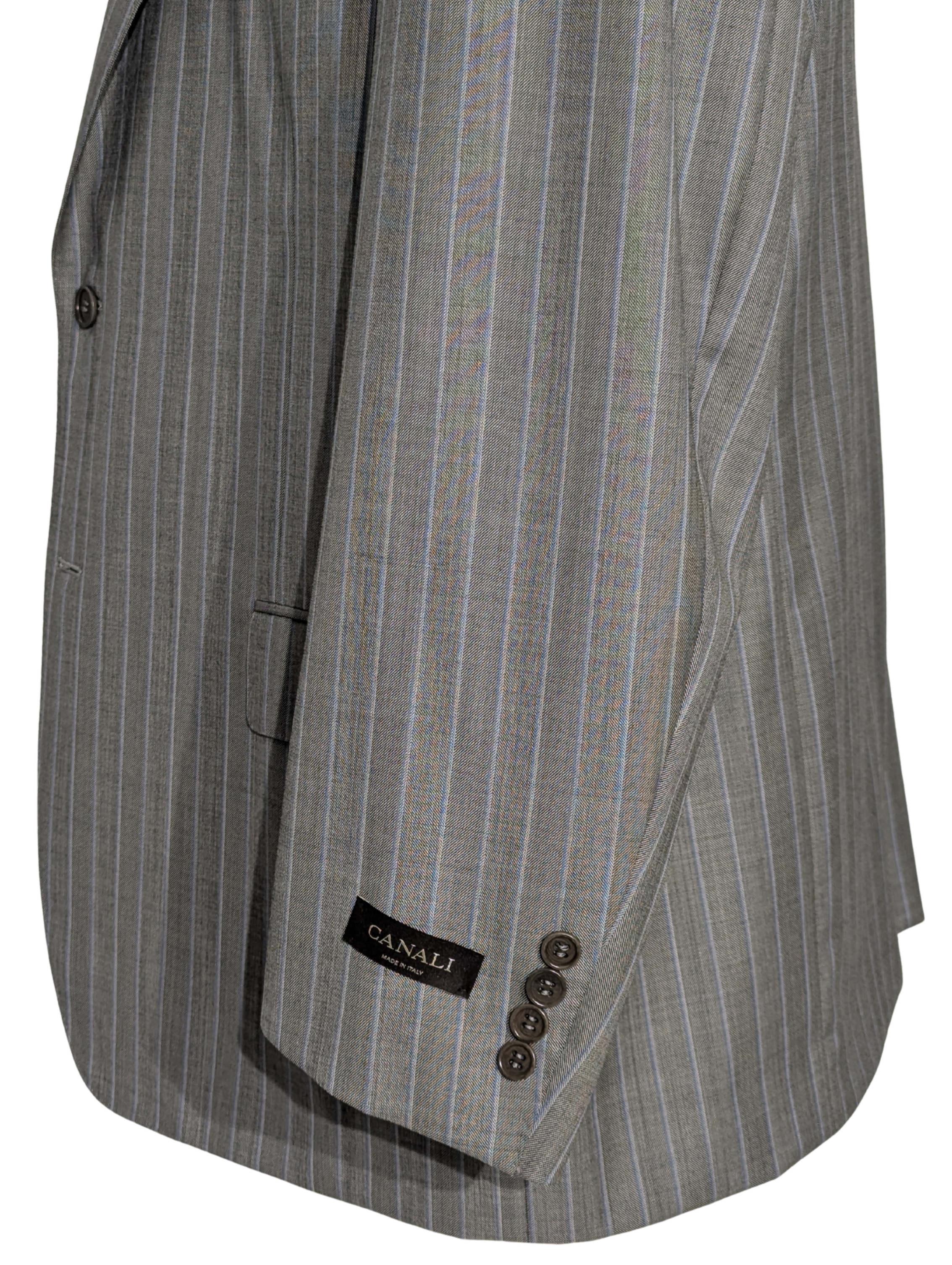 Canali Light Gray Pinstripe 100% Wool Suit 48S – The Suit Depot