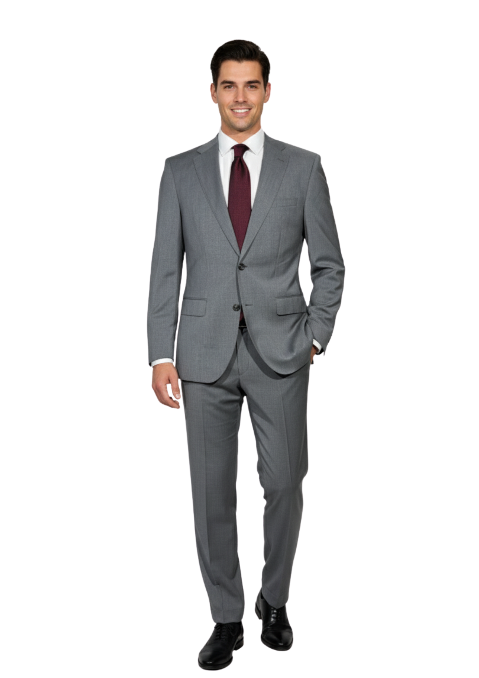 Hugo Boss Modern Fit Stretch Light Gray Solid Two Button Notch Lapel W ...
