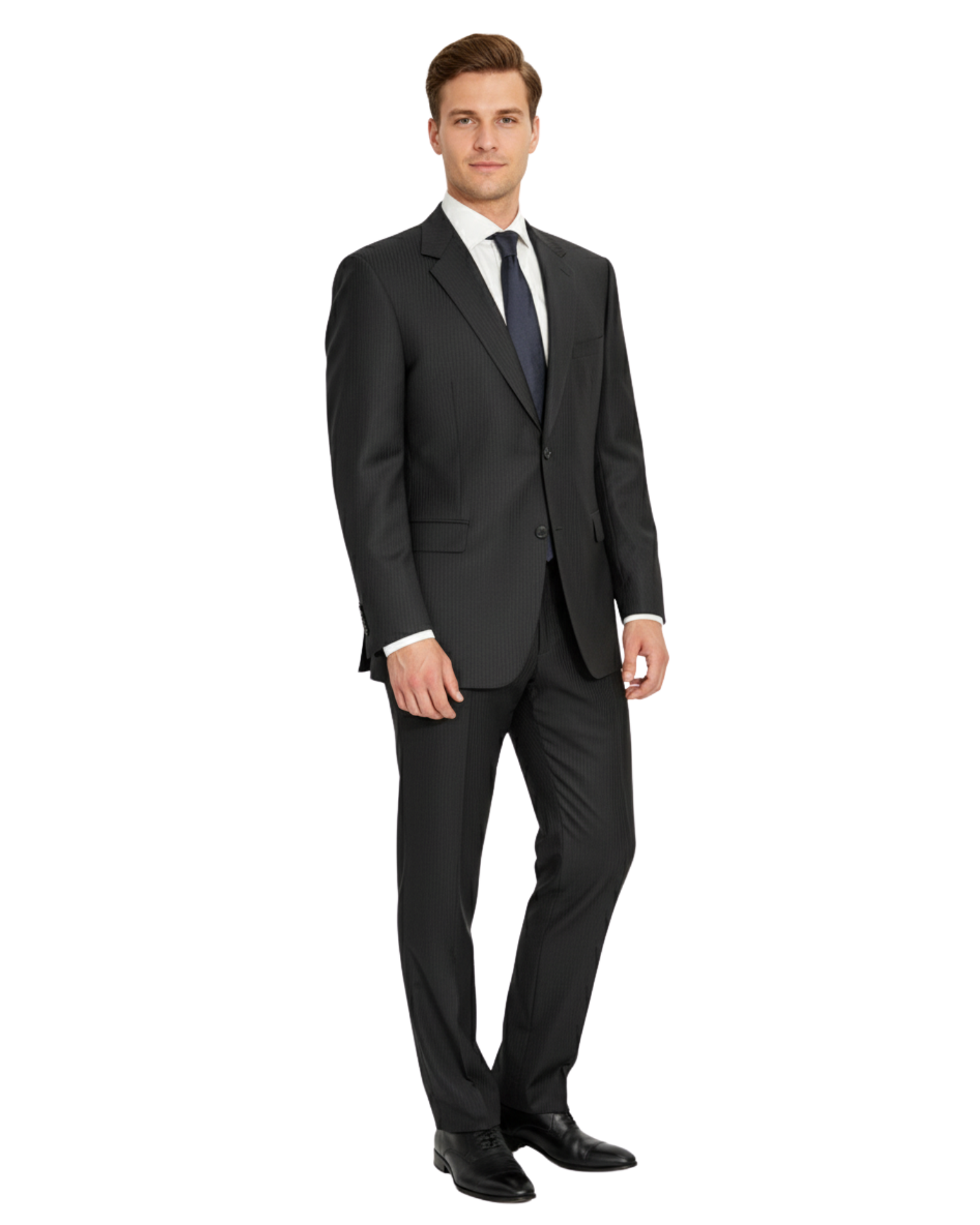 Canali Navy Pinstriped Wool-Silk Suit 50L – The Suit Depot