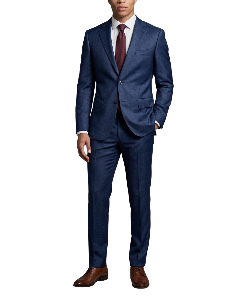 Joseph Bach Mens Blue Plaid Half-Canvassed Slim Fit Notch Lapels 2 But ...