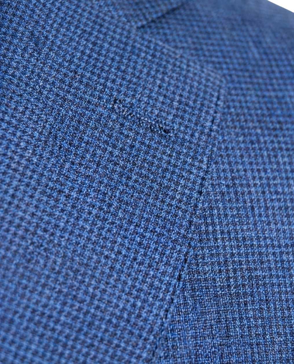 Joseph Bach Mens Blue Microcheck Half-Canvassed Slim Fit Notch Lapels ...