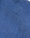 Joseph Bach Mens Blue Microcheck Half-Canvassed Slim Fit Notch Lapels ...