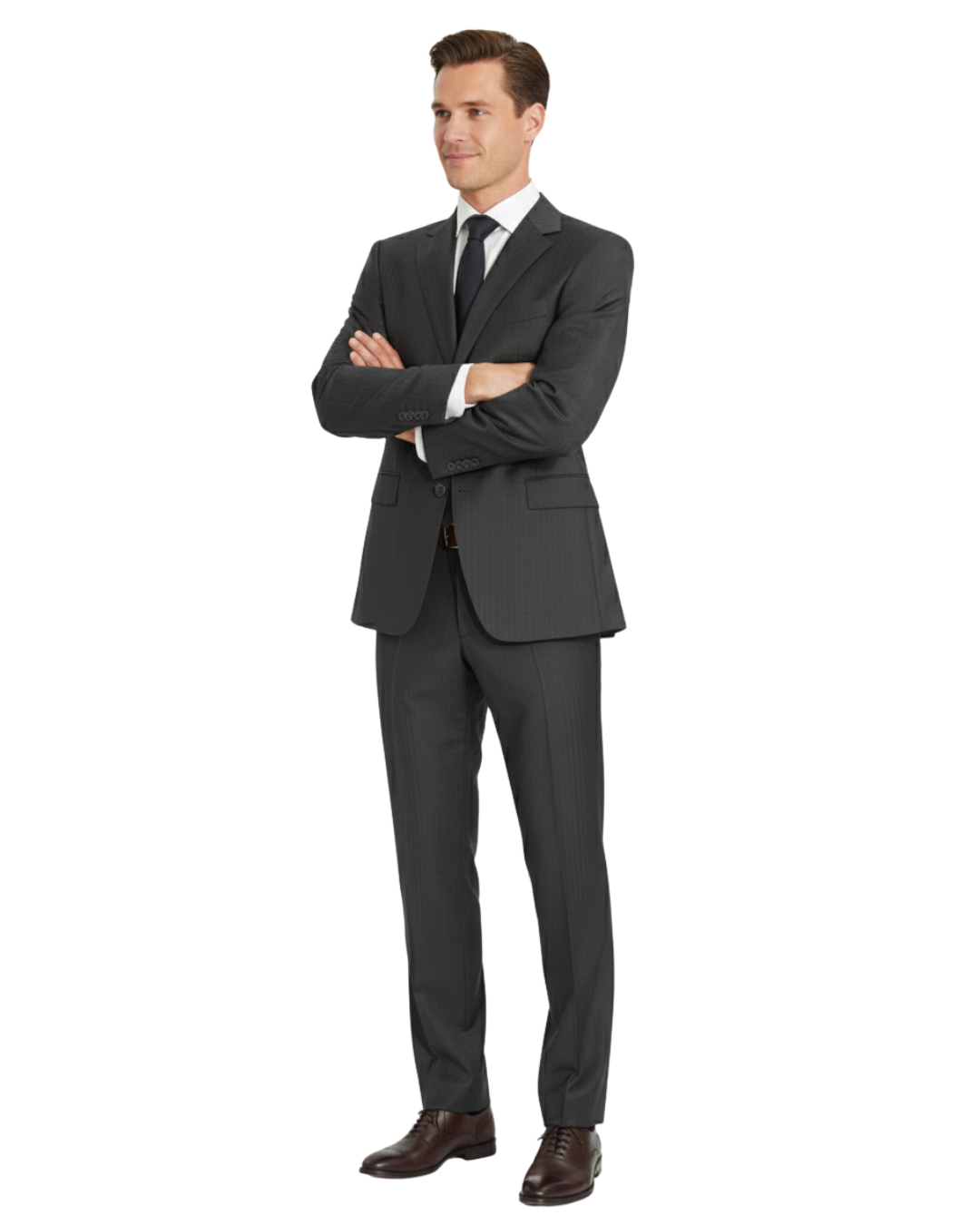 Canali Charcoal Herringbone Wool Mohair Suit 40R – The Suit Depot