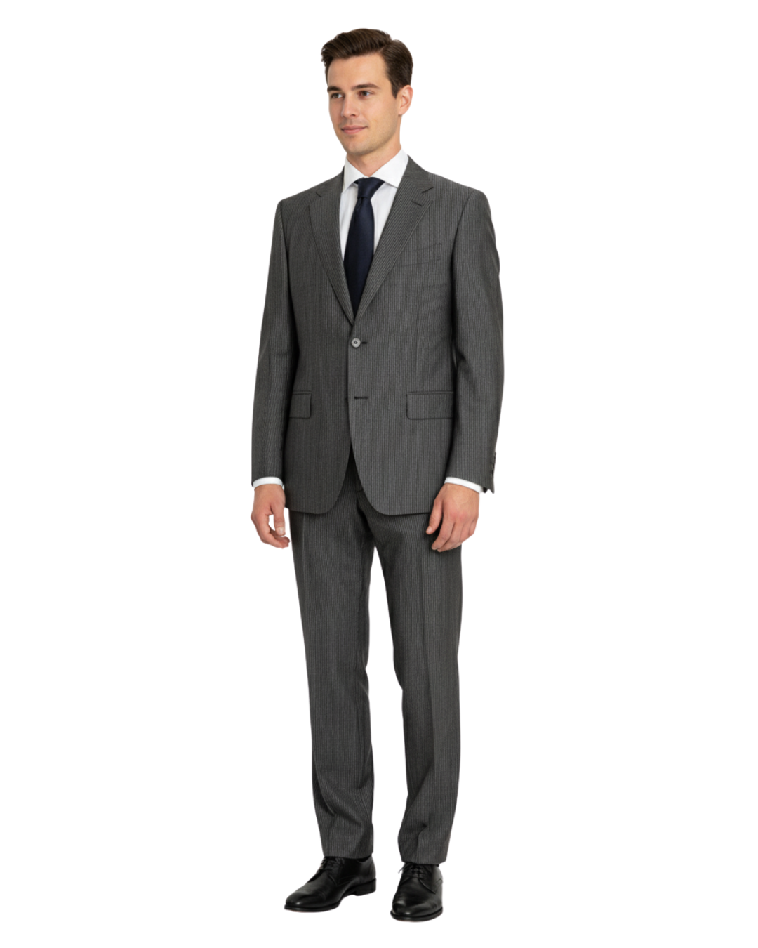 Canali Dark Gray Pinstriped 100% Wool Suit 40R – The Suit Depot