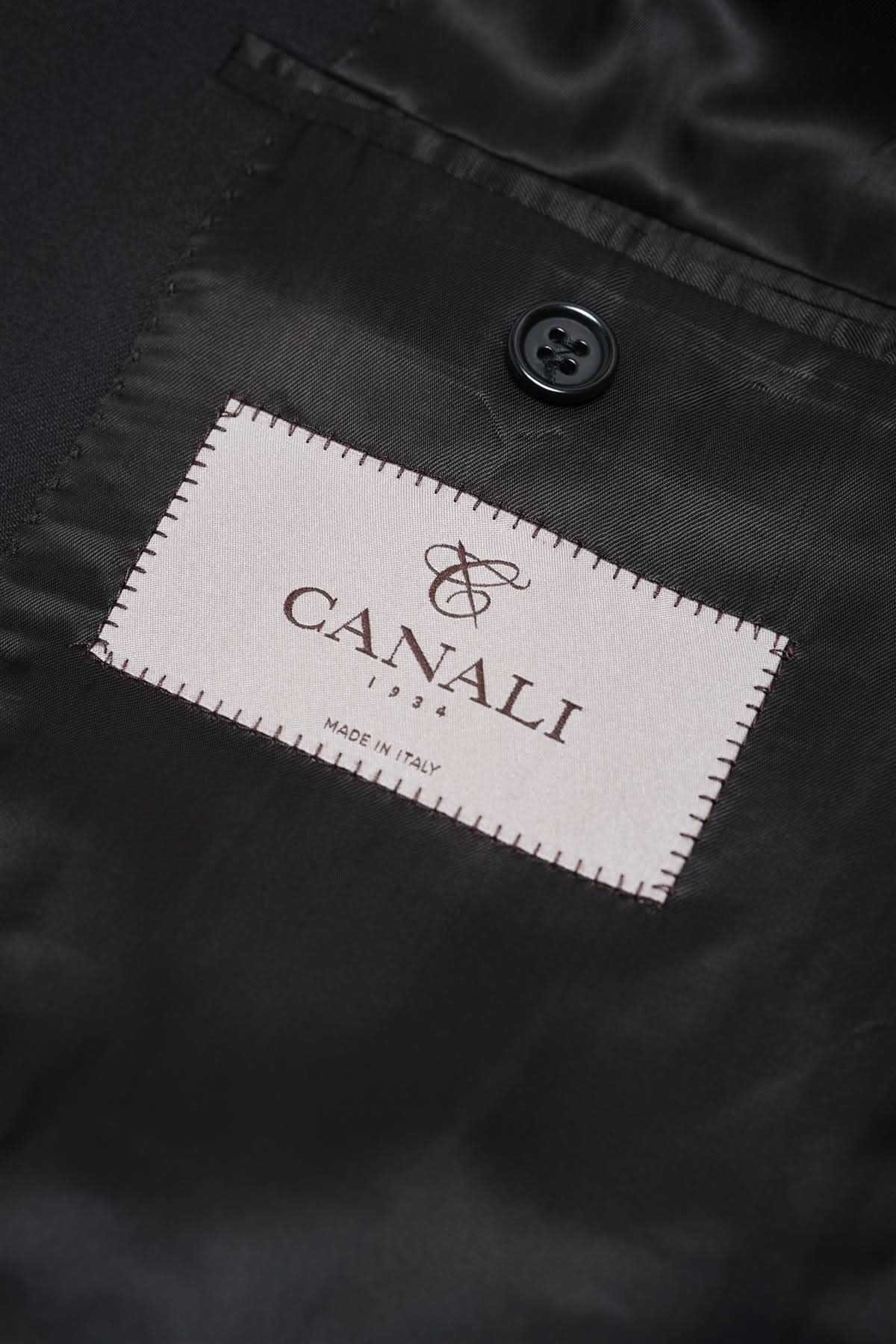 Canali Solid Black 100% Wool 2 Button Suit 46L – The Suit Depot