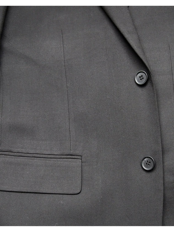 Raphael Men's Regular Classic Fit Solid Black 2 Button Mens Wool-touch ...